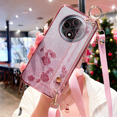 oppoA3pro手机壳玫瑰花挂绳