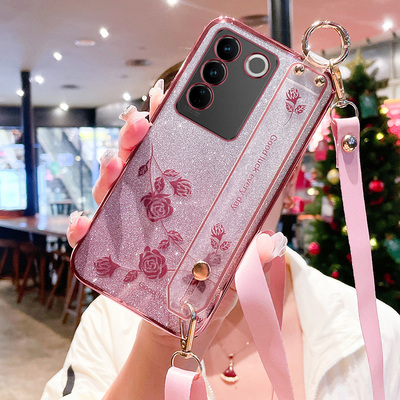 vivos16手机壳玫瑰花挂绳