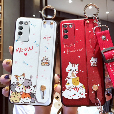 适用oppoA55手机壳卡通腕带全包