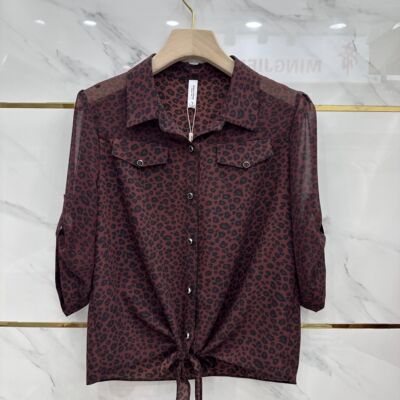 813专柜正品新款春夏季女装时尚翻领宽松休闲单层透气雪纺衫13