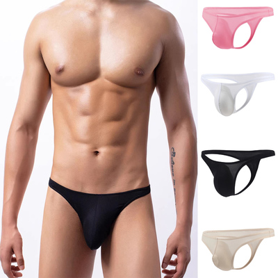 运动健身潮男T冰丝紧单丁字内裤
