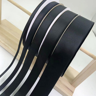 丝带螺纹蝴蝶结罗纹带黑色diy