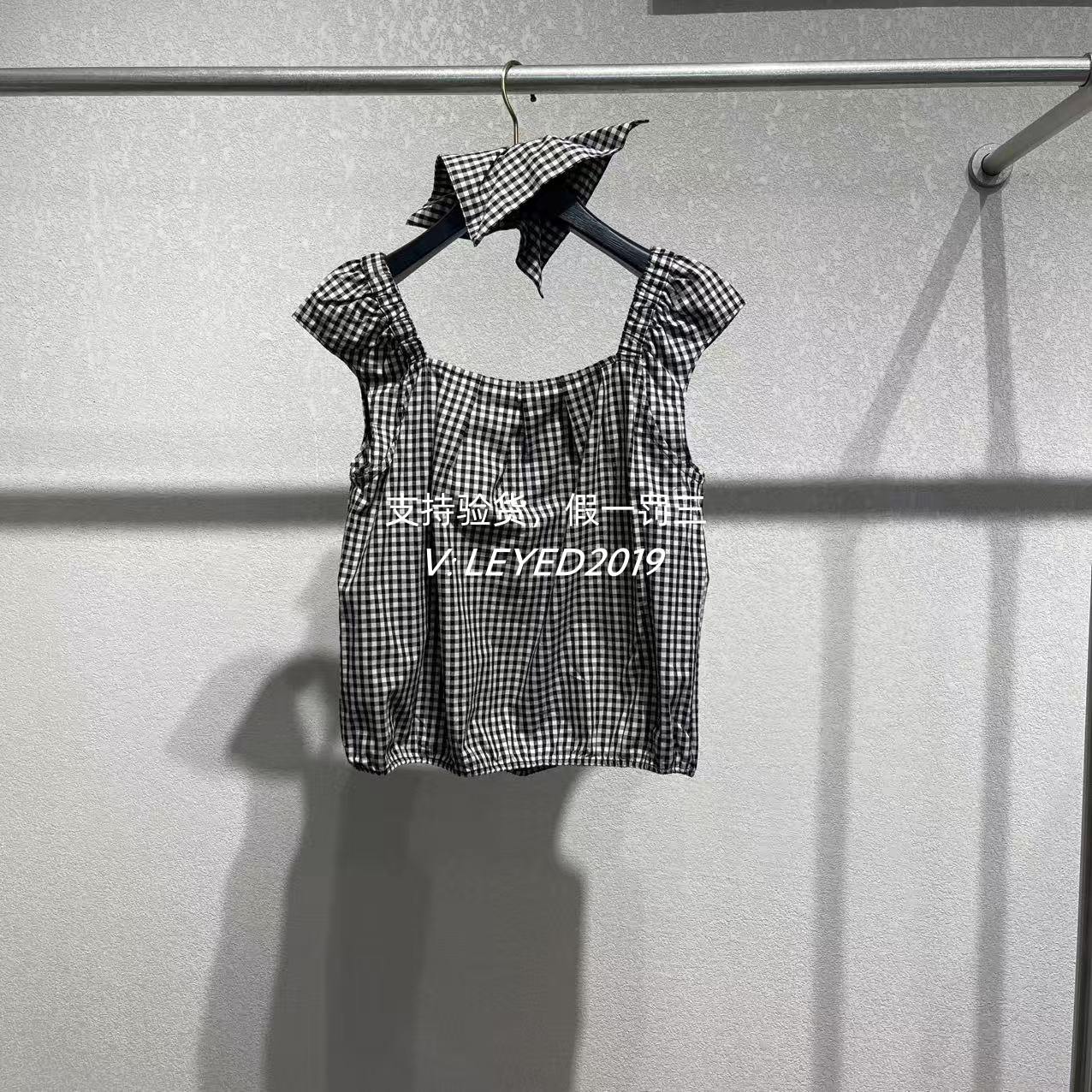 专柜正品JessyLine杰西莱2025夏季新款上衣格子小衫524103659-369