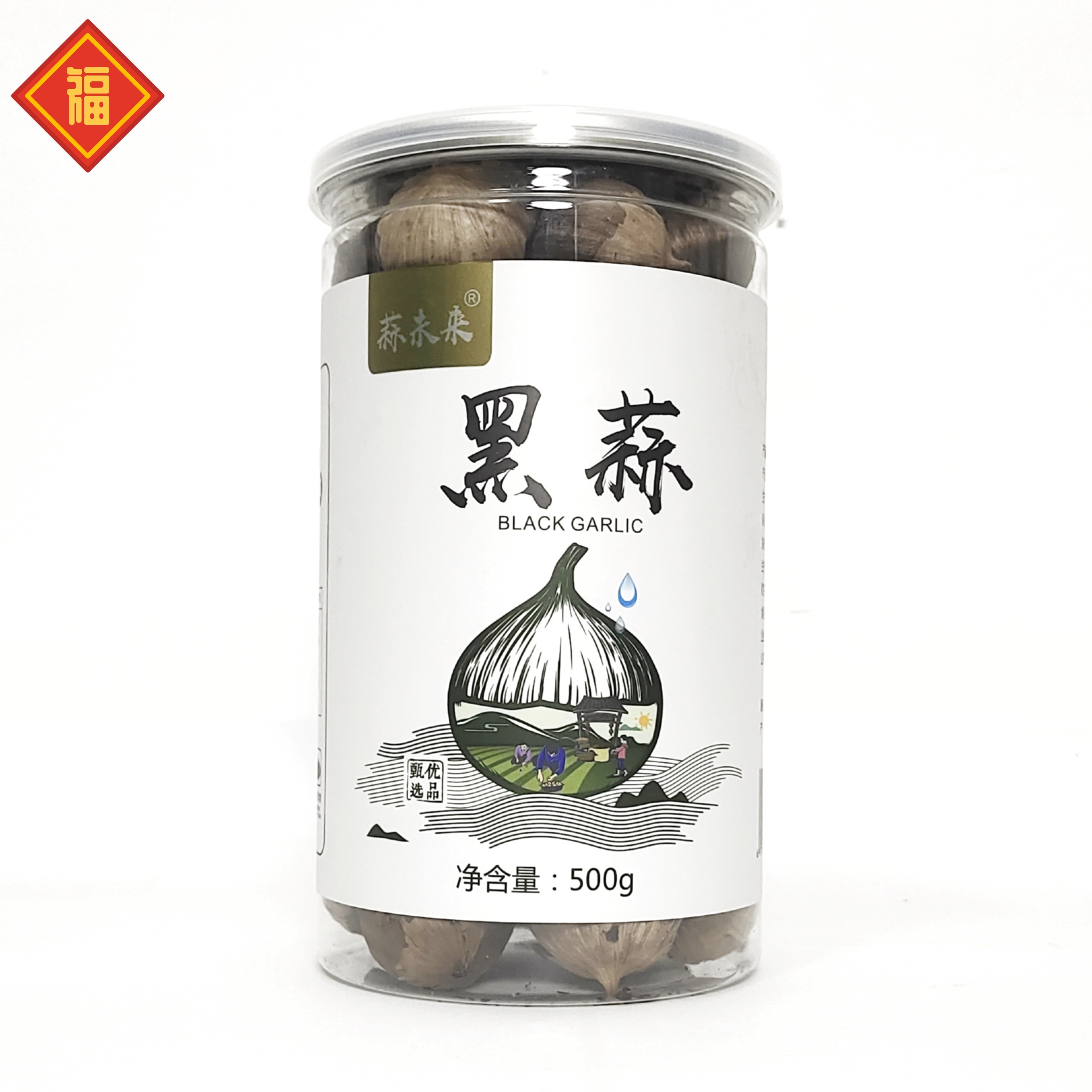 500g大罐装独头黑蒜大个头肉质黑色营养丰富煲汤美味即食黑大蒜