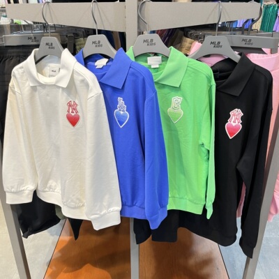 打折韩国代购MLB儿童翻领爱心卫衣0141