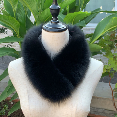 浅蓝色狐狸毛围脖毛领吸扣