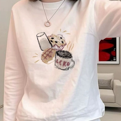 纯棉长袖T恤女早秋通勤打底