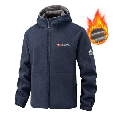 Men Jacket Outdoor Zip Coat挪威欧码双面摇粒绒卫衣秋冬季加绒