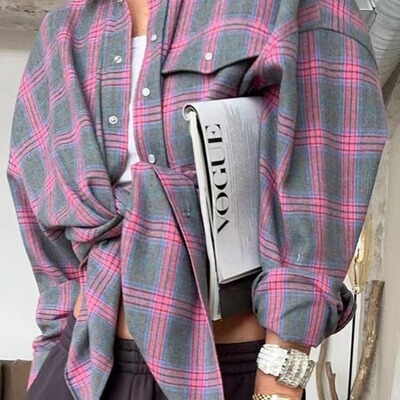 shirt tee tops fashion shirts stylish outfits 女格子衬衫复古