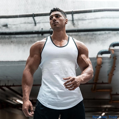 tanktop man背心男健身运动crossfit Men's vest solid color gym