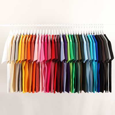 Men Cotton tShirt 250g重磅长绒棉二本针白色纯棉小领口男女短袖