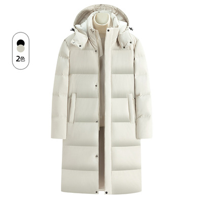 Winter Men Down Jacket Warm Coat长情侣羽绒服男女同款90白long