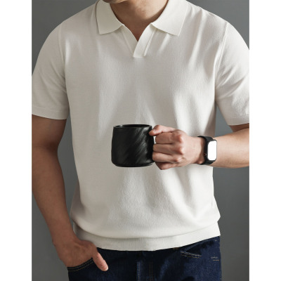 men polo shirt tops man teepolo衫v领短袖针织衫男海鸥领英伦