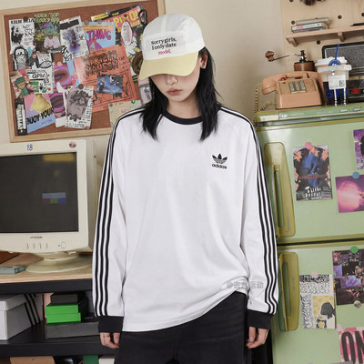 阿迪达斯圆领长袖运动条