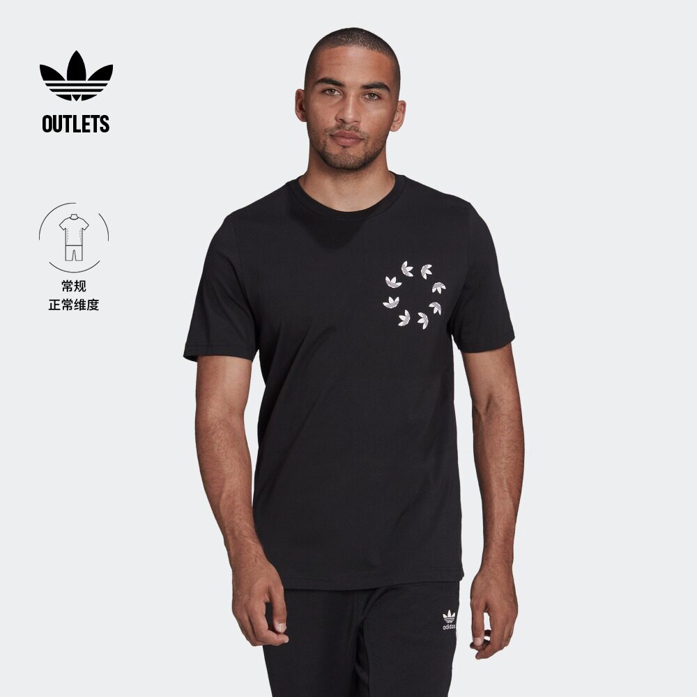 adidas官方outlets阿迪达斯三叶草男装夏季居家运动短袖T恤HC4487_虎窝淘