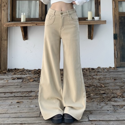 3MER不贴腿加绒微喇牛仔裤