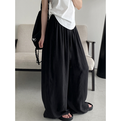 长裤高腰阔腿慵懒拖地裤女春夏
