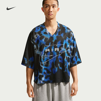 耐克/NIKE男子运动宽松休闲网眼布新款球衣风短袖T恤IF1265-452