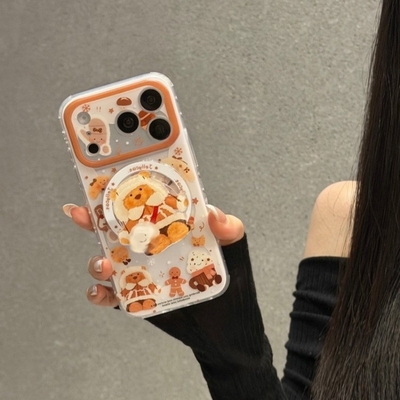 可爱小棕熊云朵背包磁吸支架适用oppo realme GT8PRO手机壳GT5真我12+女GT2大师GT7新款neo6/15PRO+14防摔V70