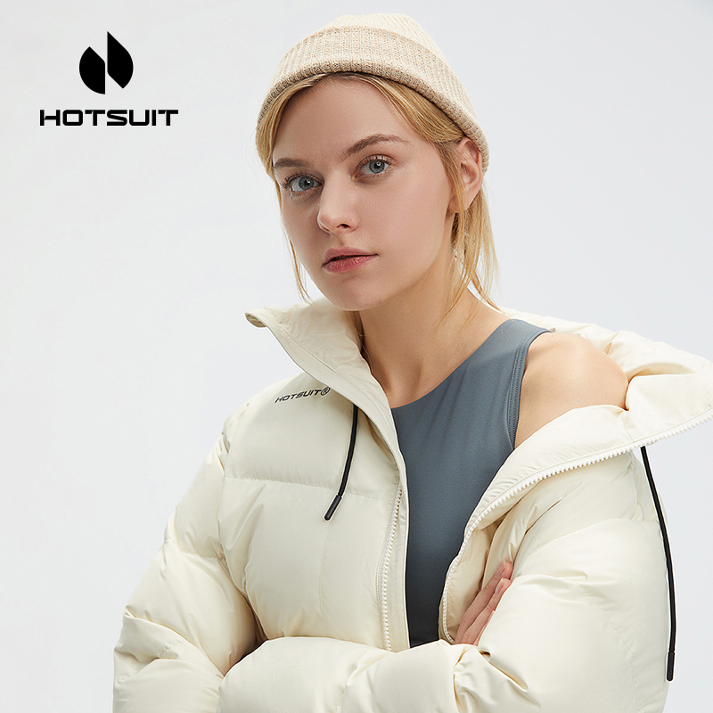 hotsuit羽绒服女2023冬季新款立领短款外套白鸭绒面包服防风新品_虎窝淘