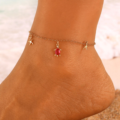 Bohemian Sea Turtle Starfish Pendant Foot Chain girl anklet