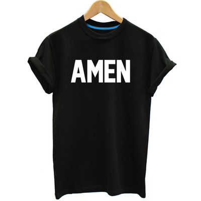 Man Women T-shirt AMEN Summer Cotton Plus Size Jesus tshirts