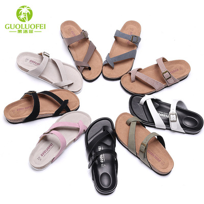 outdoor cork slippers for women man flats sandals slides