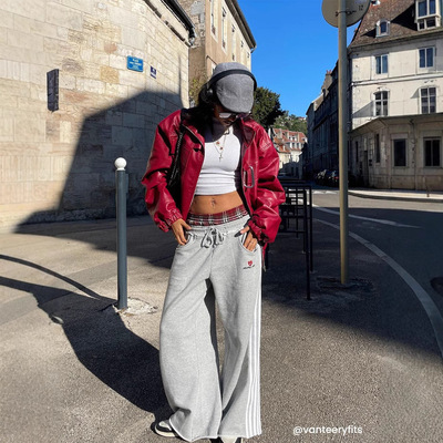 Y2k Casual Women Pants Fashion Retro Sweatpants 欧美新款女裤