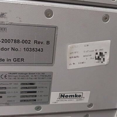 德国TRUMPF霍廷格TruPlasma RF 1003射频