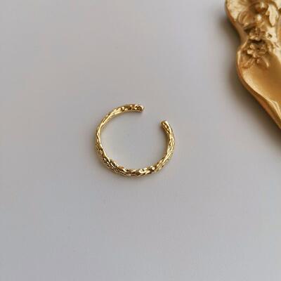 HYACINTH网红金属敲打纹个性气质开口戒指女韩国时尚简约食指戒