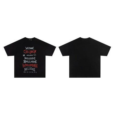 welldone moon小众潮牌美式夏季纯棉字母印花宽松短袖T恤男女款