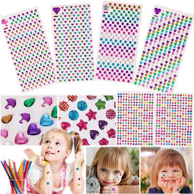 3D Gem Stickers Glitter Sparkle Crystal Sticker Stick on Ear