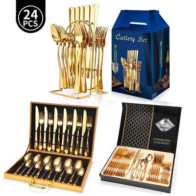 cutlery set Stainless Steel Flatware Silverware Set 24pcs
