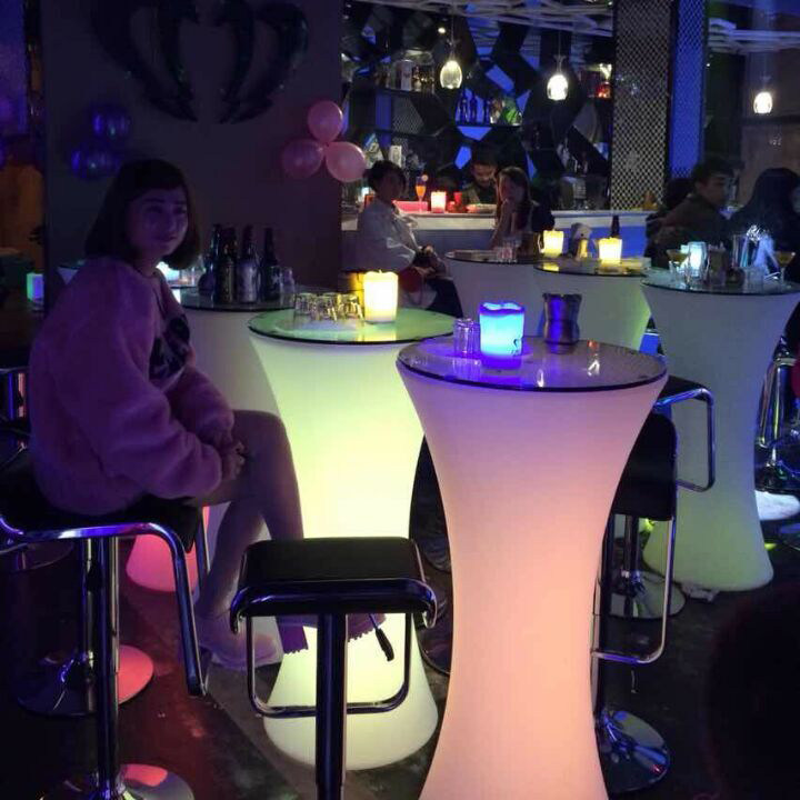 现代酒吧高脚组合桌椅户外led发光茶几吧台桌椅凳家具鸡尾酒桌子