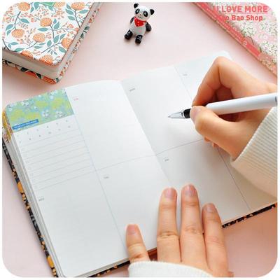 New Arrival Cute PU Leather Floral Flower Schedule Book Diar