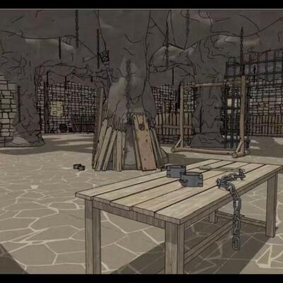 acon3d 古风地牢su模型 古代场景漫画插画素材 草图大