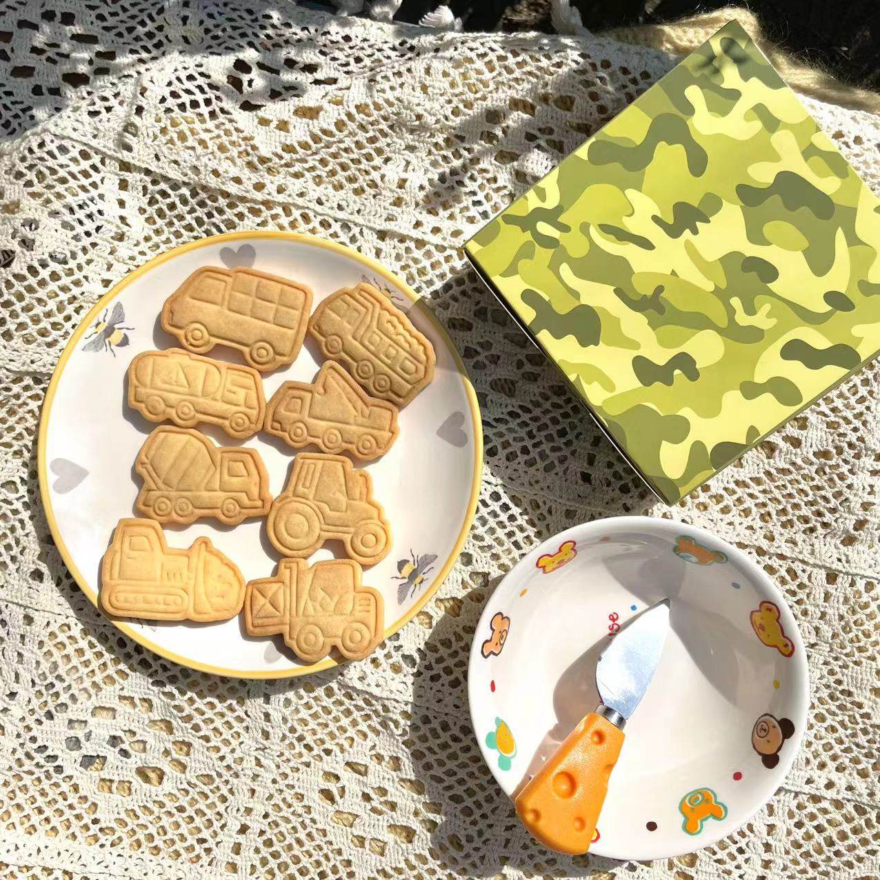 手工饼干交通工具汽车甜品台宝宝宴儿童节节日礼物零食无添加