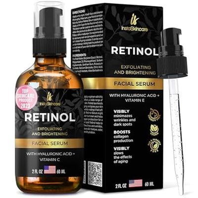 DOUBLE SIZED (2Oz) Retinol Serum for Face with Hyaluronic
