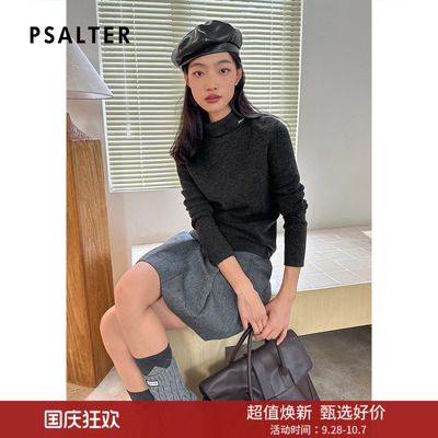 PSALTER诗篇羊毛珠地修身显瘦高领打底针织衫z