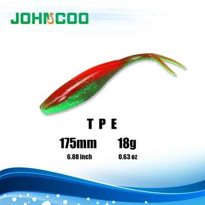 TPR软饵Baby silencer 叉尾175mm18gTPE3只装浮水双色Minnow zman