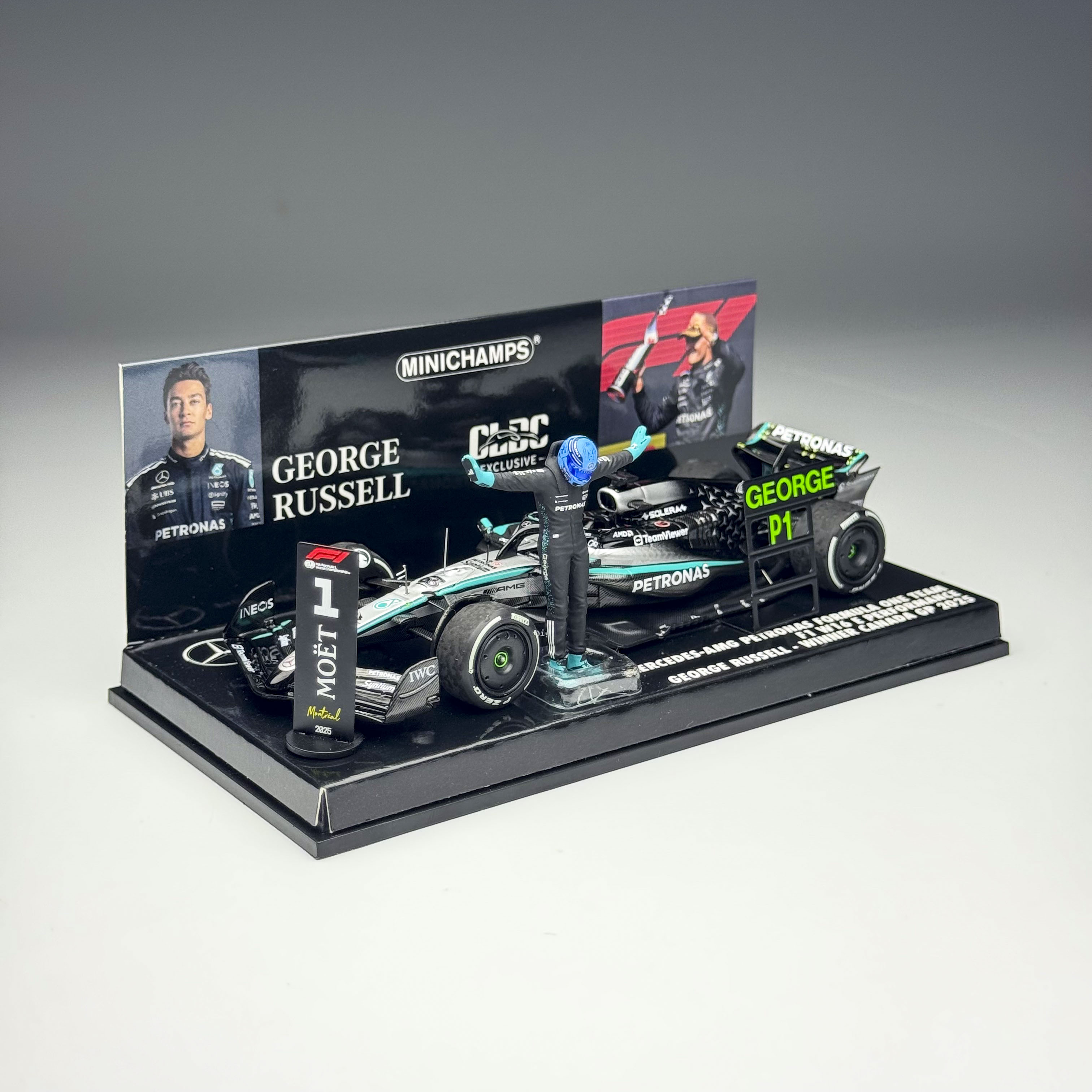 迷你切Minichamps 1:43 梅奔W16拉塞尔2025加拿大 树脂车模
