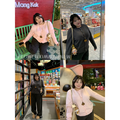 大码软糯针织衫毛衣长袖上衣打底