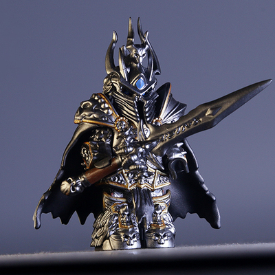 适用乐高积木人仔魔兽世界巫妖王联盟部落阿尔萨斯军团拼装玩具