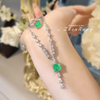 时尚轻奢冰花切帕拉伊巴项链镶嵌