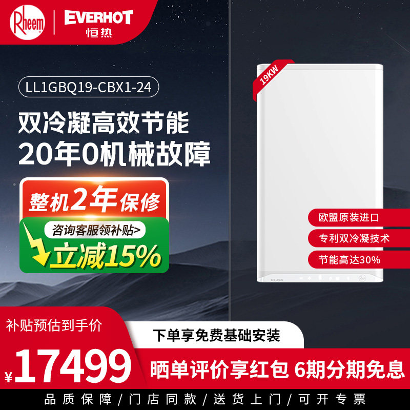 美国瑞美Rheem 原装进口燃气地暖锅炉暖气片双冷凝采暖壁挂炉CBX