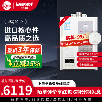 美国瑞美20L恒温燃气热水器
