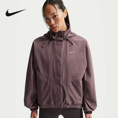 Nike耐克STORM-FIT女子拒水防风外套梭织连帽跑步夹克FB7493-502