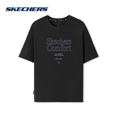 Skechers斯凯奇2025夏新款男款运动短袖休闲T恤衫 L325M005/0018