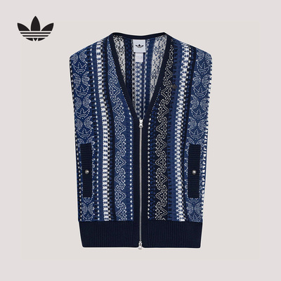 adidas阿迪达斯TOUR VEST背心2026春宽松中性针织拉链马甲 KU6909
