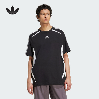 adidas阿迪达斯三叶草足球半袖2025秋男